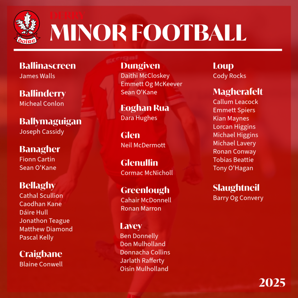 Derry Minor Football Panel - Derry GAA | Doire CLG