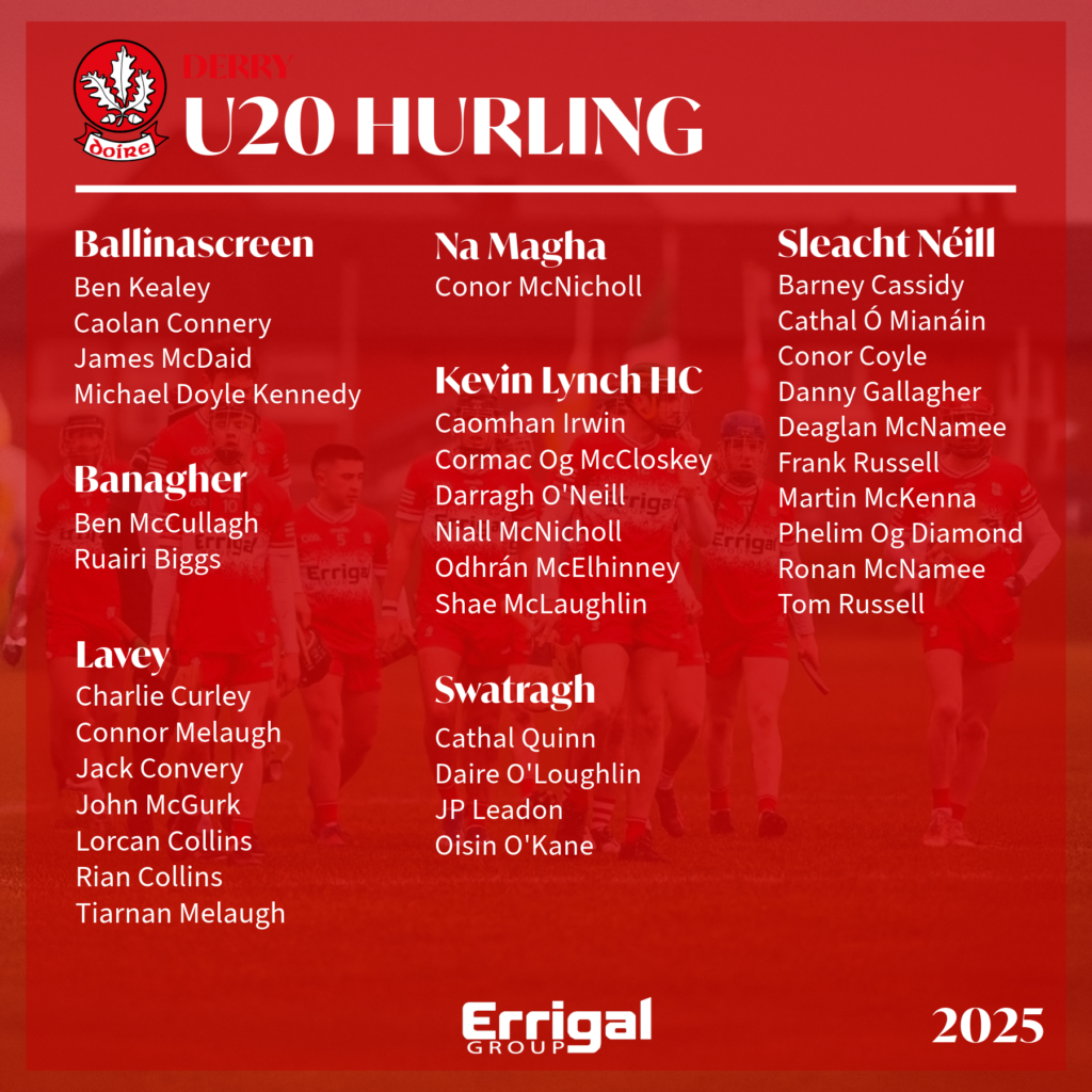 Derry Under 20 Hurling Panel - Derry GAA | Doire CLG